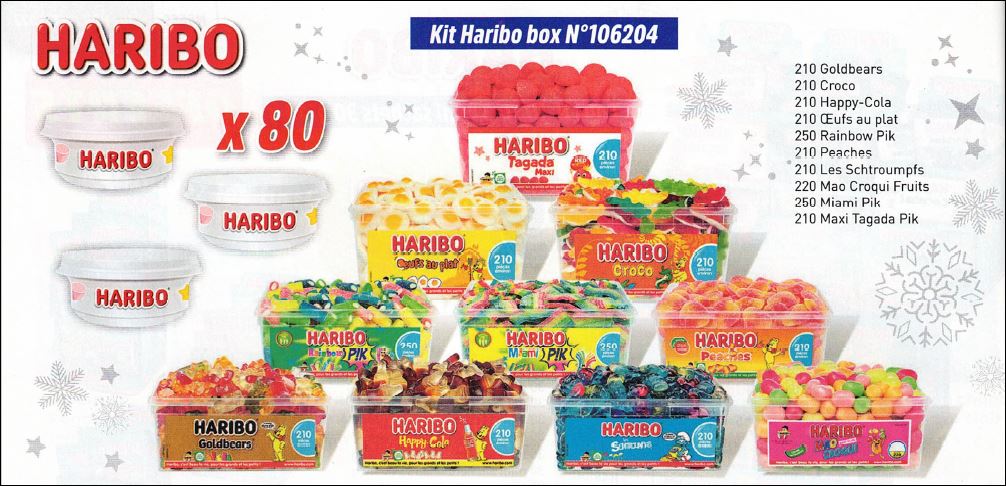 Kit Haribo box (106204) 10 tubos + 80 boites vide offertes ! - HELLOCANDY